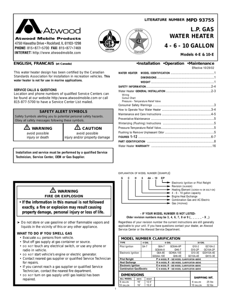 Atwood Water Heater Troubleshooting Manual