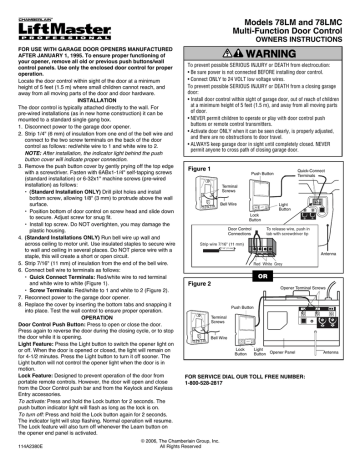 Chamberlain LiftMaster Professional 78LM Owner's Manual | Manualzz