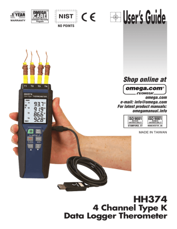 Omega HH374 Owner Manual | Manualzz