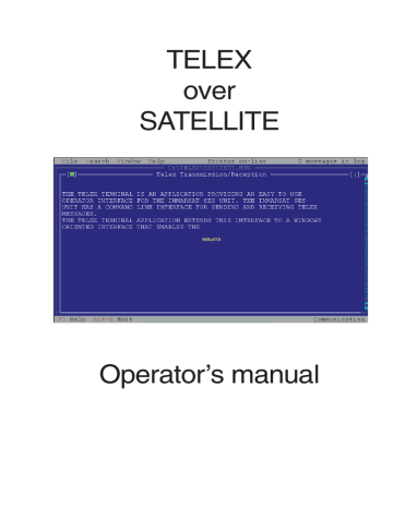 Telex over Satellite Operator's manual | Manualzz