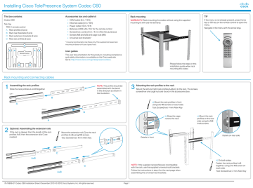 Cisco TelePresence System Codec C60 Installation Sheet | Manualzz