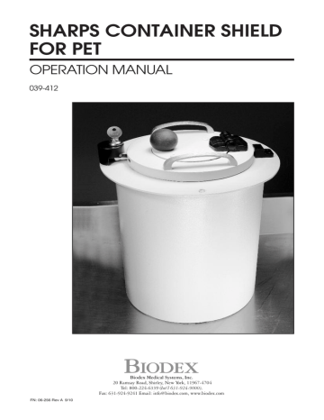 Biodex Sharps Container Shield Operation Manual | Manualzz
