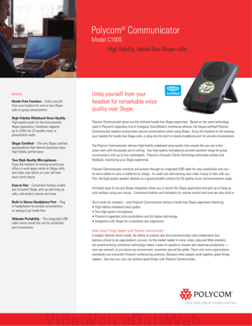 Polycom COMMUNICATOR C100S Brochure & Specs | Manualzz