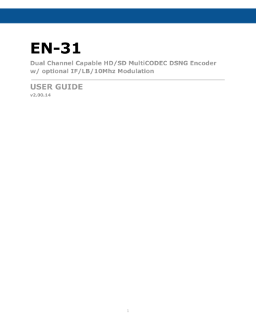 Adtec EN-31 Dual Channel AVC Encoder User Manual | Manualzz