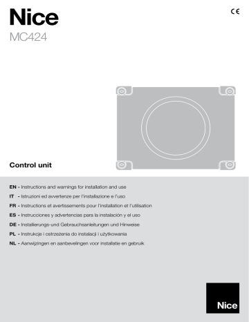 Control unit MC424 Installation & Use Instructions | Manualzz