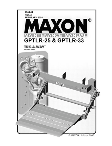 Maxon GPTLR SERIES (2005 Release) Maintenance Manual | Manualzz