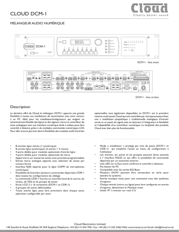 Cloud DCM1 Fiche technique | Manualzz