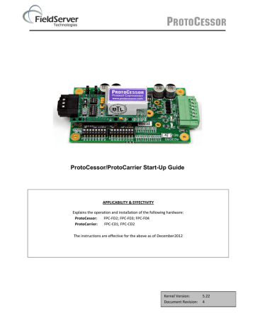 Start-Up Guide - ProtoCarrier/ProtoCessor Guide | Manualzz