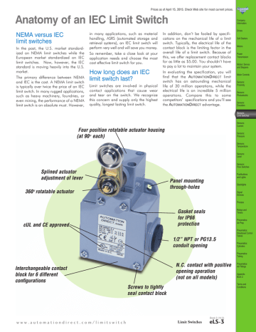 Limit Switch Selection Guide | Manualzz