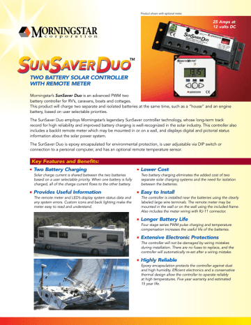 Morningstar SunSaver Duo Datasheet | Manualzz
