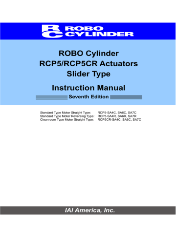 IAI ROBO Cylinder RCP5CR-SA6C Instruction manual | Manualzz