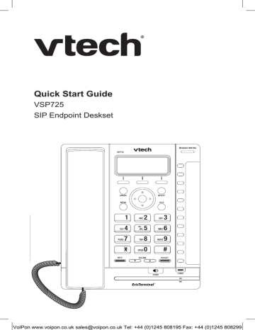 VTech VSP725 Quick start manual | Manualzz