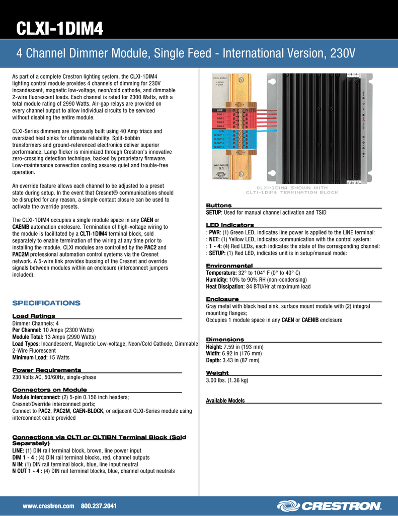 Crestron Lighting Control Manual | Shelly Lighting