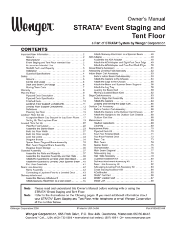 Wenger STRATA Event Staging and Tent Floor Manual | Manualzz