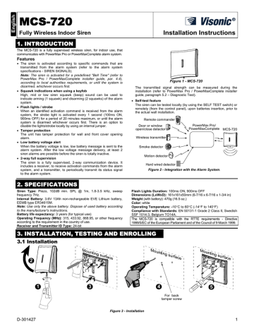 Visonic MCS-720 Installation instructions | Manualzz