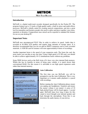 MeTeoR Multi-Track Recorder User Manual | Manualzz