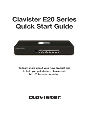 Clavister E20 Series Quick Start Guide | Manualzz