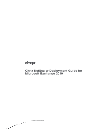 Citrix NetScaler Deployment Guide for Microsoft Exchange 2010 | Manualzz