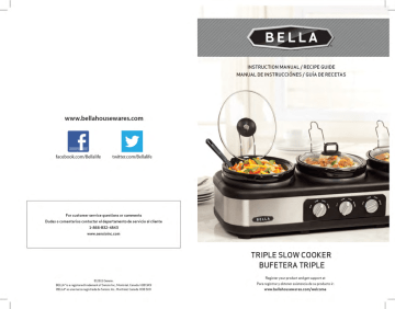 Bella Triple Slow Cooker 90048 Instruction Manual | Manualzz