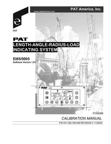 PAT EI65 Calibration Manual | Manualzz