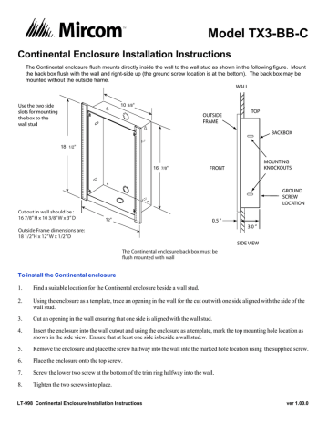 Mircom LT-998 TX3-BB-C Installation instructions | Manualzz