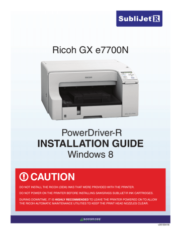 Sawgrass GX e7700N Installation Guide | Manualzz