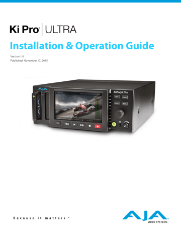 AJA Ki Pro Ultra Installation & Operation Guide | Manualzz