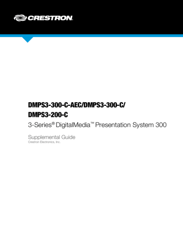 Crestron DMPS3-300-C-AEC Guide | Manualzz