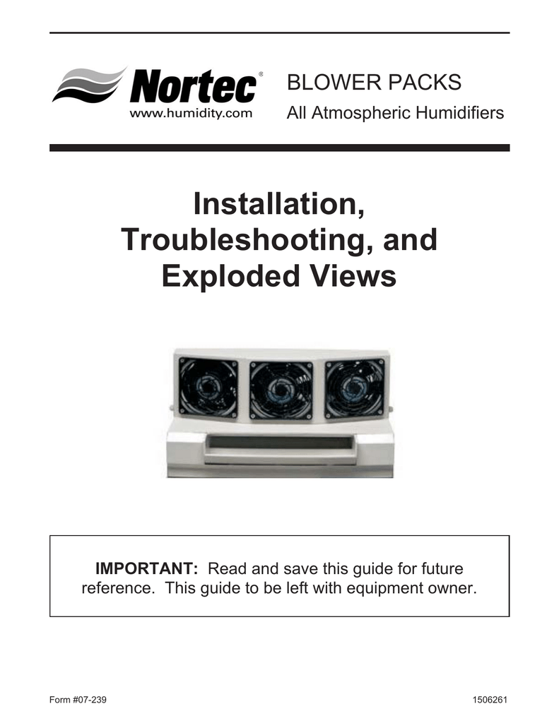 Nortec BLOWER PACKS Installation manual | Manualzz
