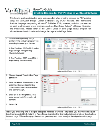 VariQuest Banners How-To Guide | Manualzz