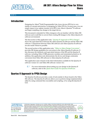 Altera FPGA Devices Application Note | Manualzz