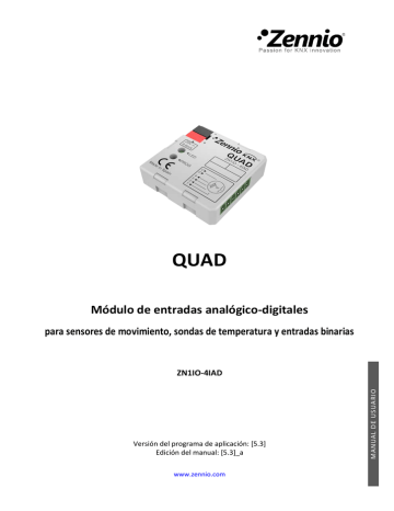 Zennio QUAD ZN1IO-4IAD Manual de usuario | Manualzz