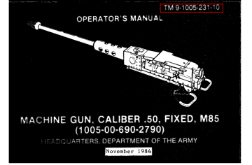 M85 Machine Gun Operator's Manual | Manualzz