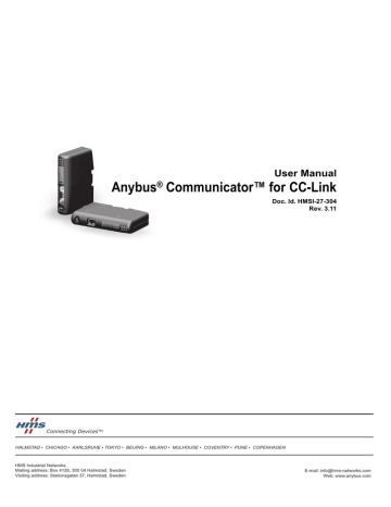 Anybus AB7008 Communicator - CC-Link User Manual | Manualzz