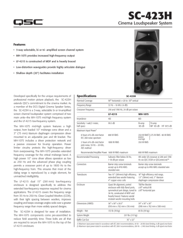 QSC DCS-SC-423C Spec sheet | Manualzz