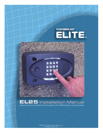 Chamberlain LiftMaster ELITE EL25 Installation manual | Manualzz