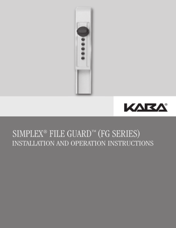 Dormakaba Fileguard Installation and Operation Instructions | Manualzz