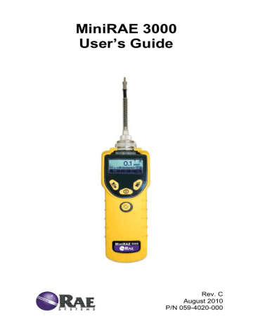 MiniRAE 3000 User’s Guide - RAE Systems | Manualzz