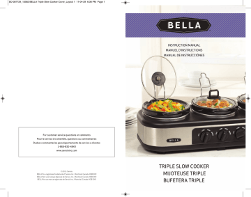 Triple Slow Cooker Triple Slow Cooker Instruction Manual | Manualzz