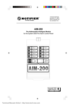 Notifier AIM-200 - Manual, Data Sheet