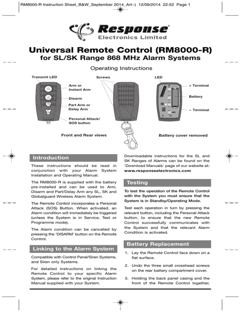 RM8000-R Universal Remote Control Manual | Manualzz