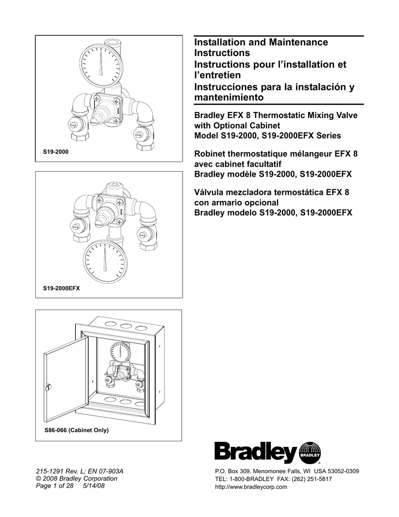 Bradley S86-066 Installation And Maintenance Instructions Manual | Manualzz