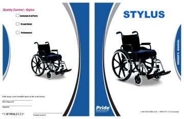 Pride Stylus Wheelchair Owner's Manual | Manualzz