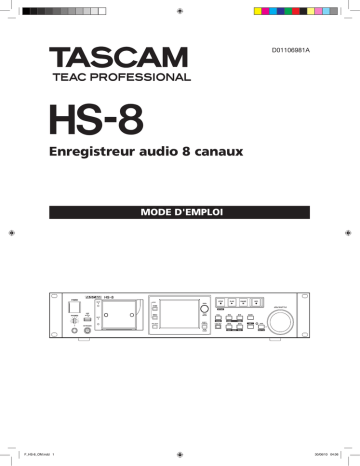 TASCAM HS-8 - MODE D'EMPLOI | Manualzz