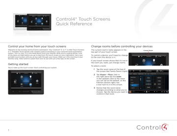 Control4 Touch Screens Quick Start Guide | Manualzz