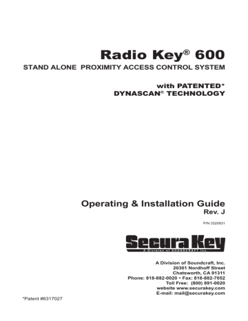 Secura Key RADIO KEY 600 Installation guide | Manualzz
