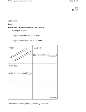 Volkswagen Touareg Lock carrier Repair Manual | Manualzz