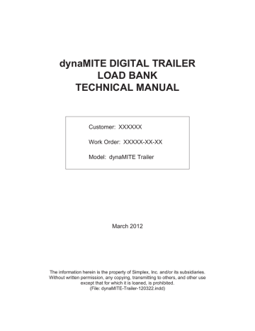 Load Bank dynaMITE Digital Trailer Technical Manual | Manualzz