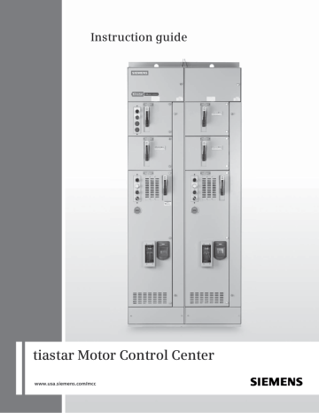 Siemens tiastar Motor Control Center Instruction Guide | Manualzz