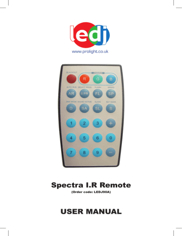 Spectra I.R Remote User Manual | Manualzz